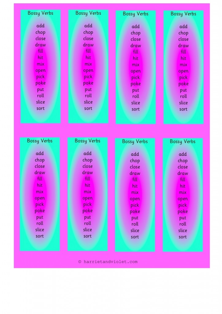 Imperative Verbs - bossy verbs - Printable Teaching Resources - Print ...