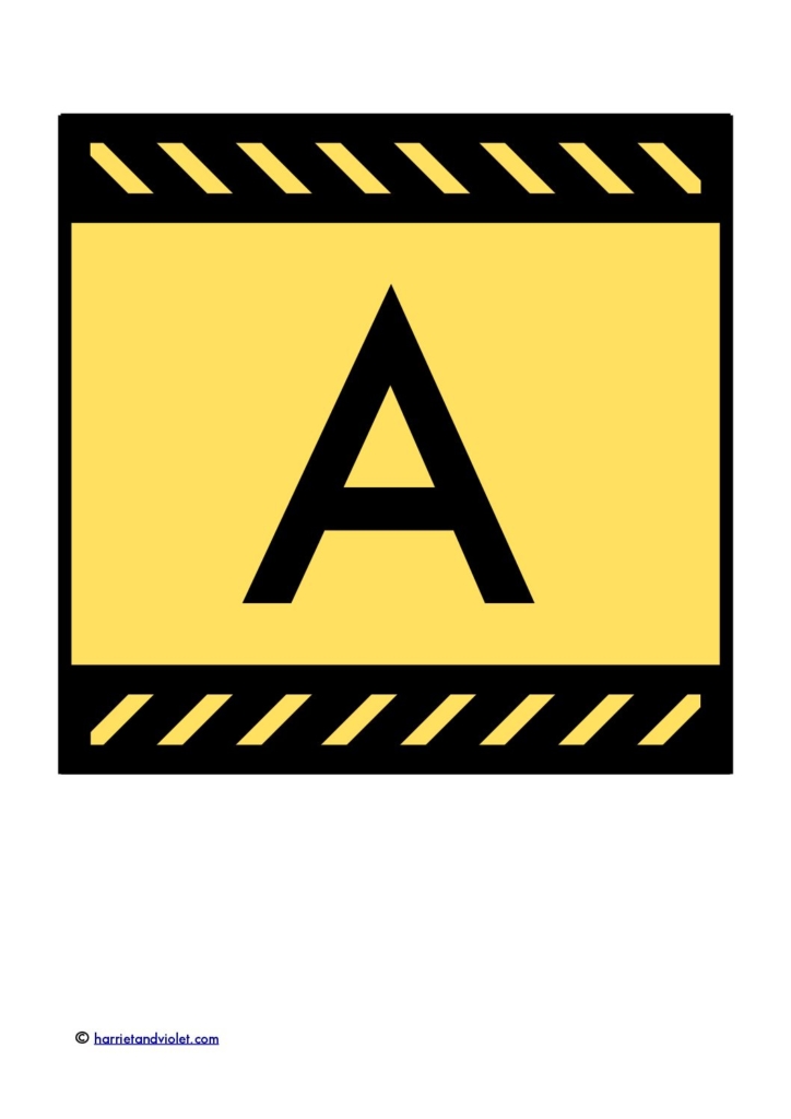 Construction / Hazard display lettering - A to Z - Printable Teaching ...