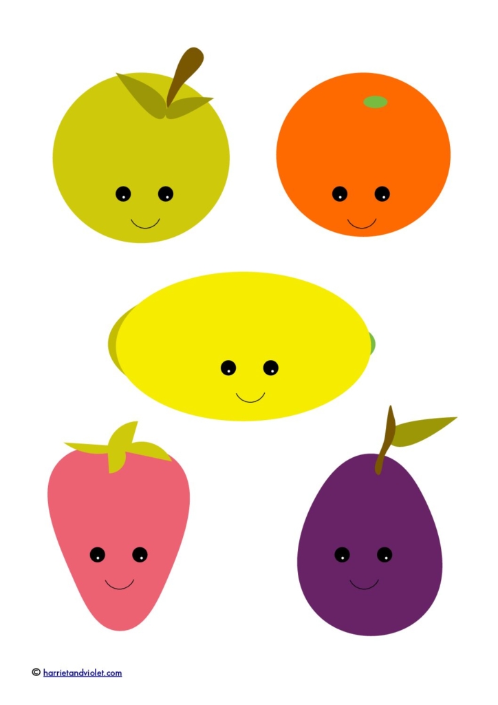 Fruits with smiley faces - great for displays - Printable Teaching ...